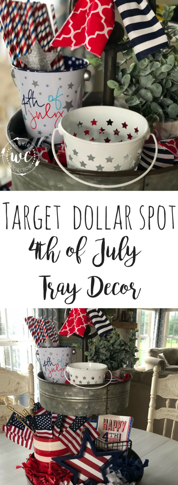 Target Dollar Spot Decor in my 4th of July Tiered Tray! Get this cute ...