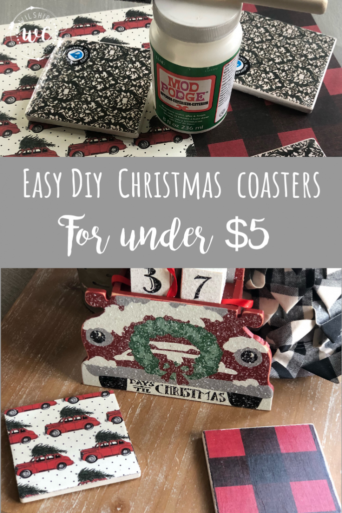 DIY Christmas Coasters for under $5! - Wilshire Collections