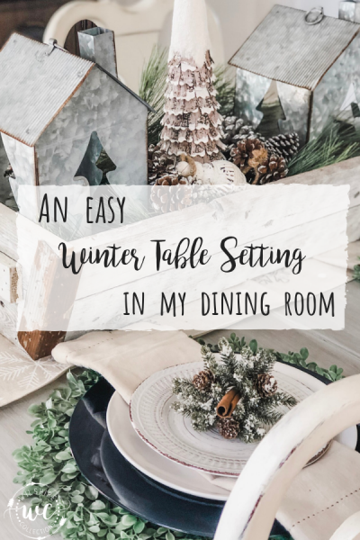 An easy winter table setting in my dining room! - Wilshire Collections
