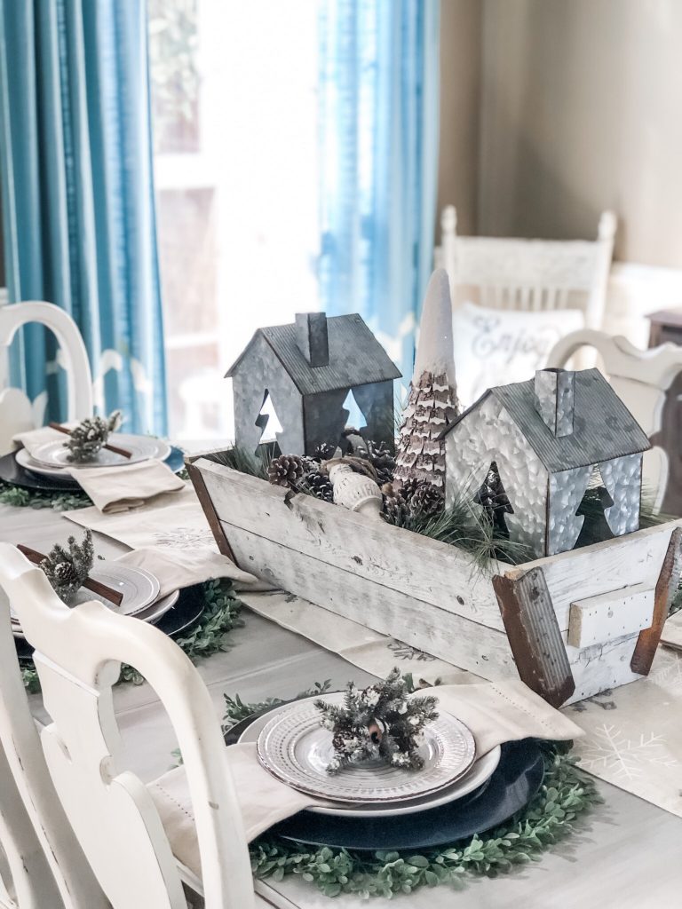 An easy winter table setting in my dining room! - Wilshire Collections