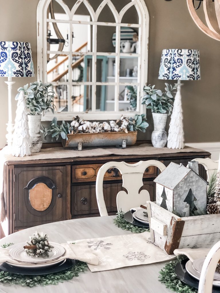 An easy winter table setting in my dining room! - Wilshire Collections