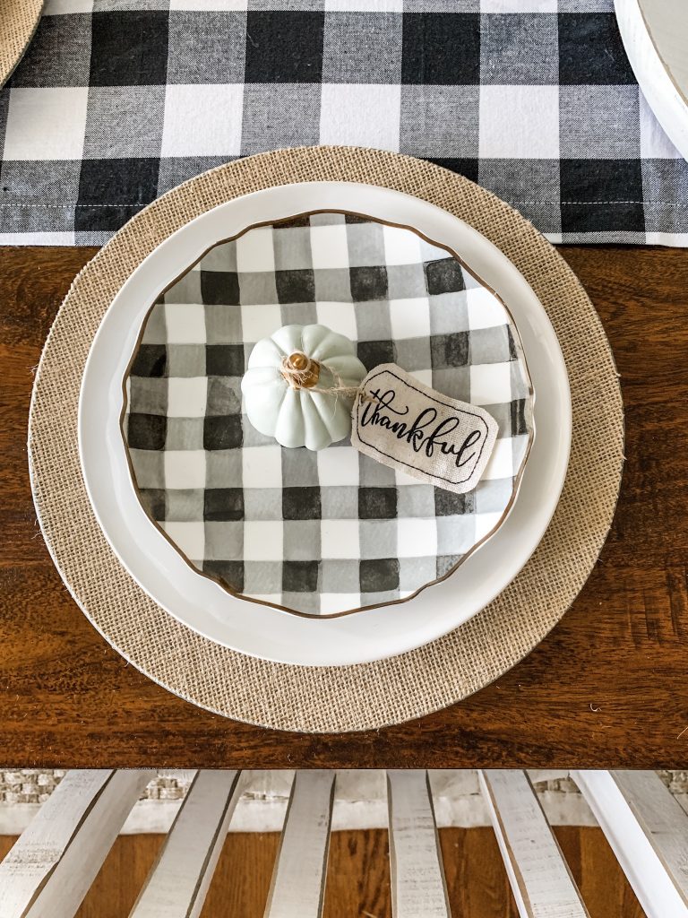 Simple fall table setting idea using buffalo check! - Wilshire Collections