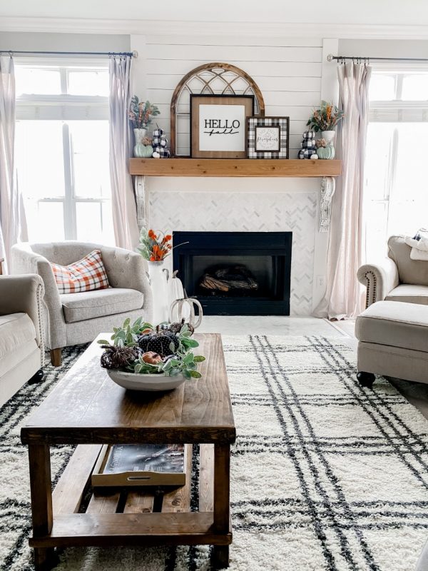 Fall living room with my new rug!! - Wilshire Collections