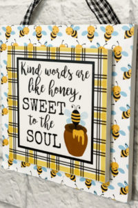 DIY Bee sign using a cute printable! - Wilshire Collections