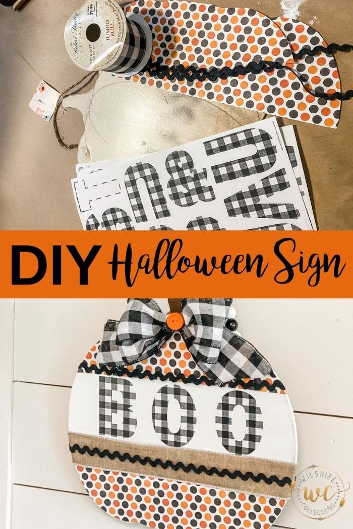 DIY Halloween sign - Wilshire Collections