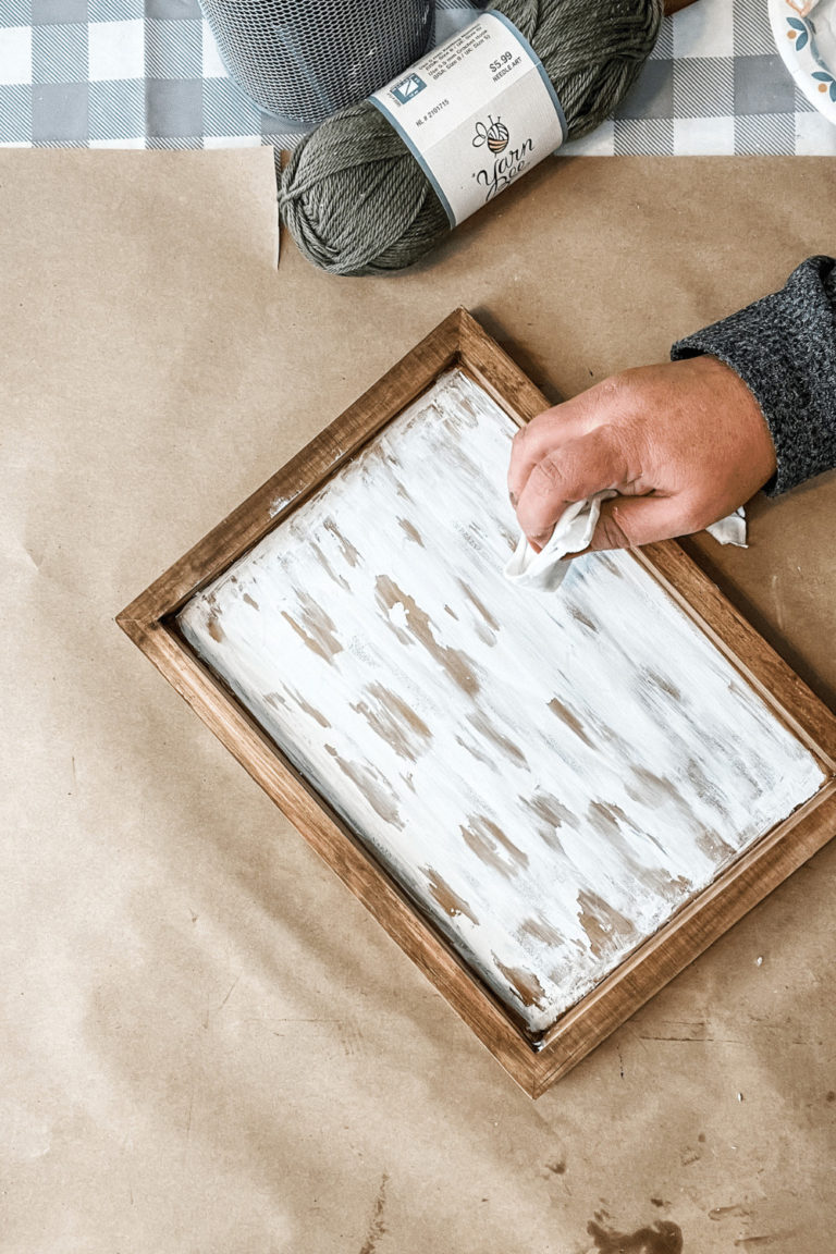 DIY Christmas tassel tree sign - Wilshire Collections