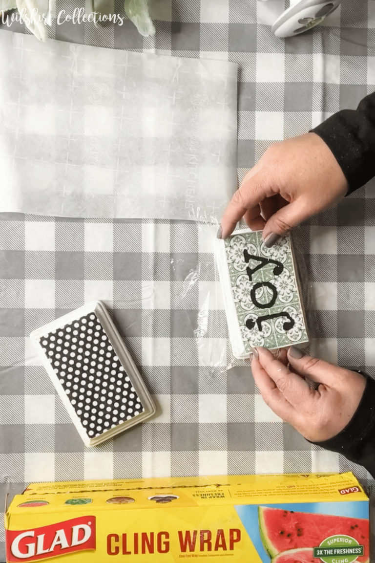Decoupage hack using cling wrap instead of mod podge! - Wilshire ...