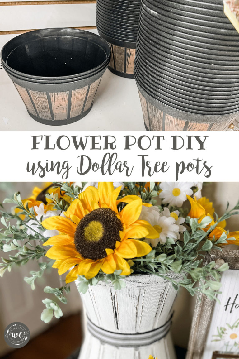 Flower pot DIY using two plastic Dollar Tree pots! - Wilshire Collections