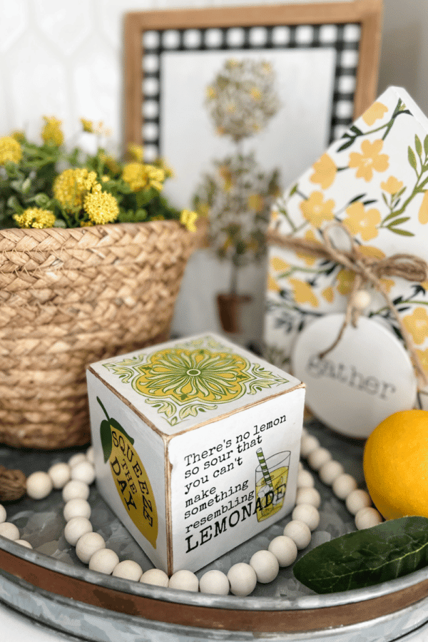 Wood cube craft idea using printables! - Wilshire Collections
