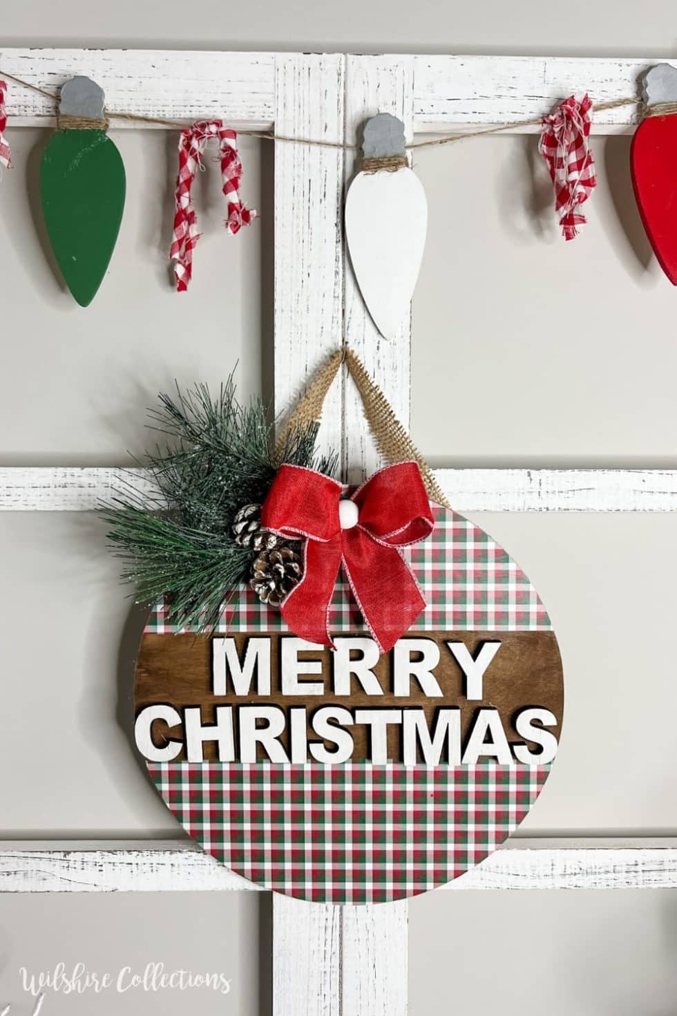 DIY Christmas door hanger! - Wilshire Collections