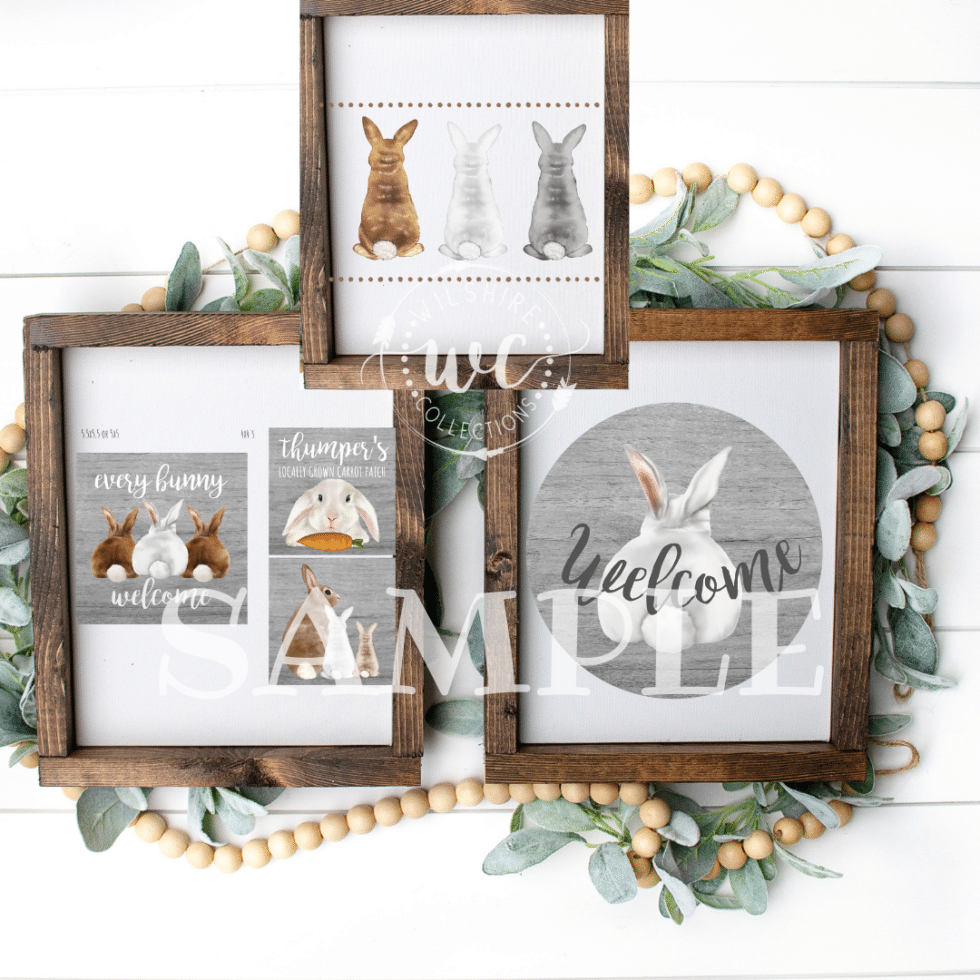 Adorable DIY bunny sign using a printable! - Wilshire Collections
