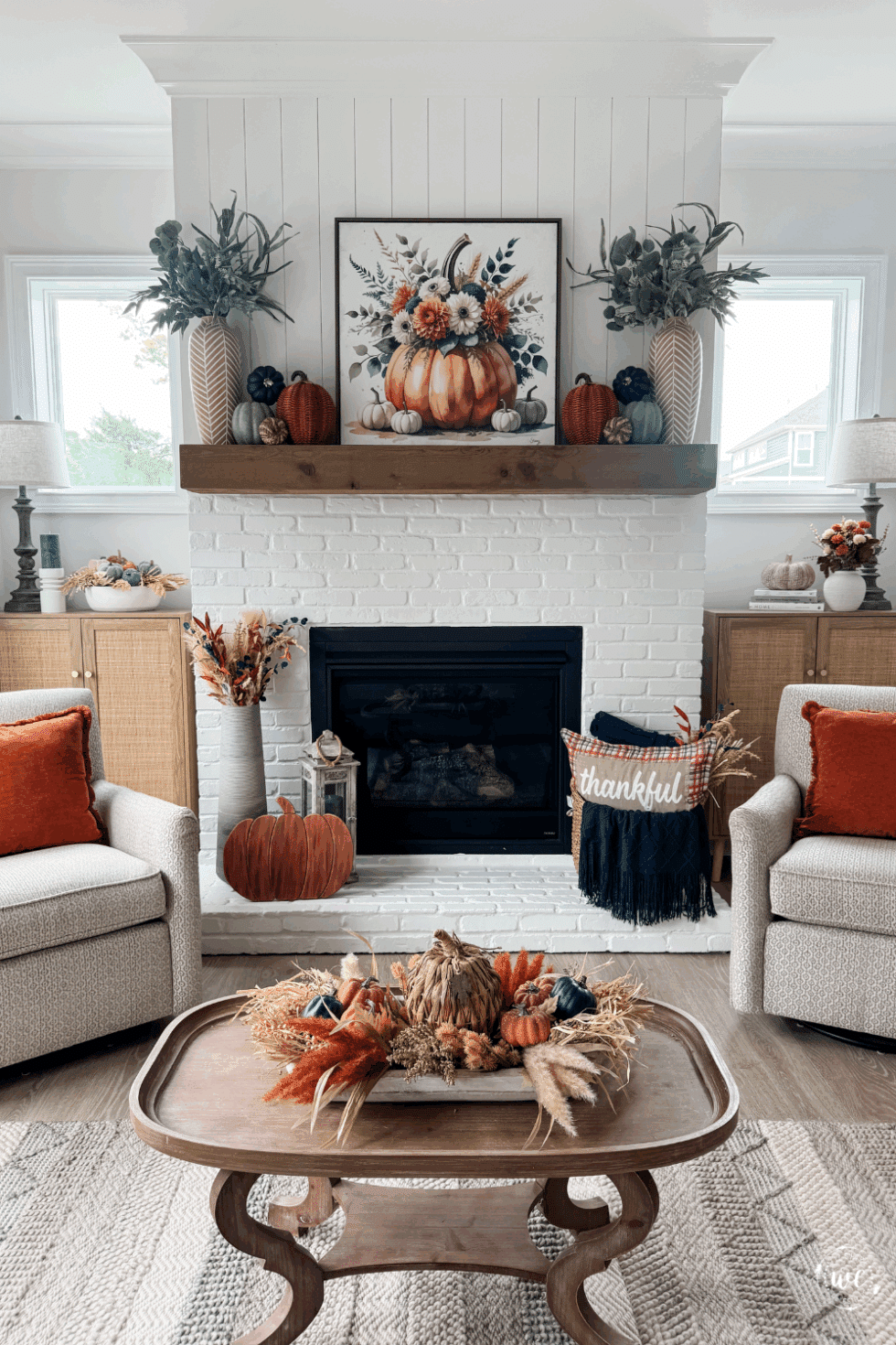 Navy and Orange Fall decor ideas for your home! - Wilshire Collections